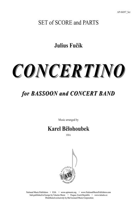 Concertino For Bassoon And Concert Band Set Band Alliance