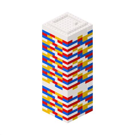 Urban Planning Tall Building Made Of Plastic Blocks Vector Stock