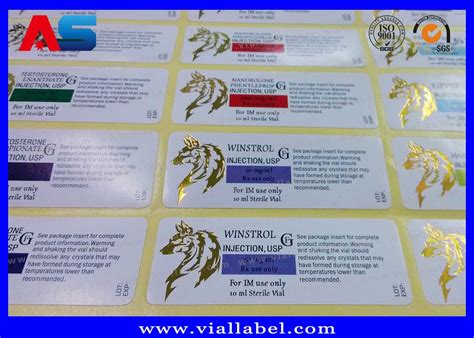 Custom Gold Foil Laboratory Labels Stickers For 10ml Sterile Vial