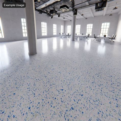 Offset Square Terrazzo Tile Texture White Blue Poliigon