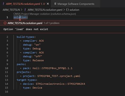 Yaml Solution File Error · Issue 5 · Arm Softwarevscode Cmsis Csolution · Github