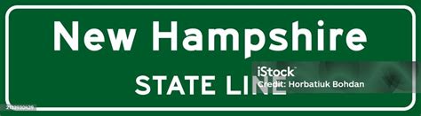 New Hampshire State Line Road Sign Stock Illustration Download Image