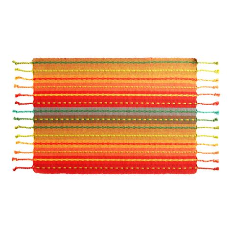 Multicolor Cotton Stripe Tassel Placemat World Market
