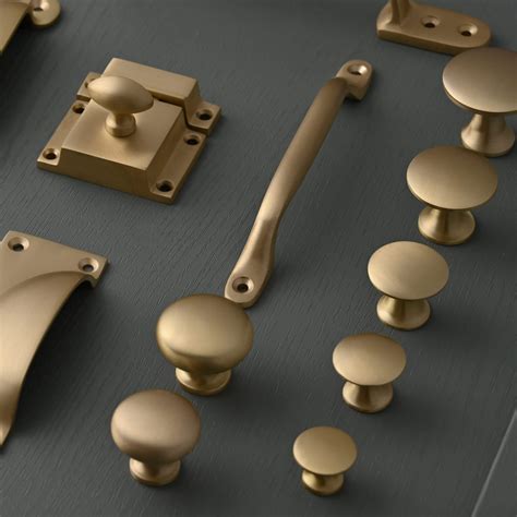 Classic Brushed Satin Brass Cupboard Handles Lacquered Yester Home