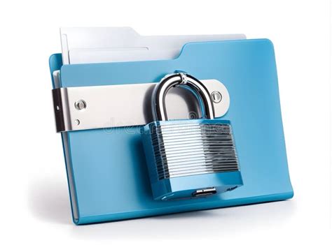 Computer File Folder With Lock Data Protection Cyber Security Concept