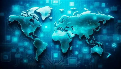 Premium Ai Image Interactive Digital Map Showcasing Global Data Networks Cybersecurity Concept
