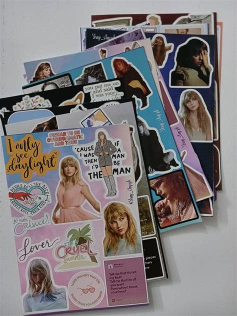 Taylor Swift Pack Of 12 Uncut Sticker Sheets A6 Size 15 X 10 Cm Daraz Pk