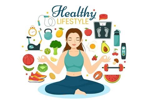 Healthy Lifestyle Vector Illustration With Organic Vegetables Or Fruit