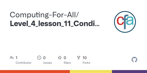 Github Computing For Alllevel4lesson11conditionals
