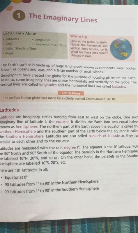1 The Imaginary Lines The Earths Surface Is Made Up Of Huge Landmasses K