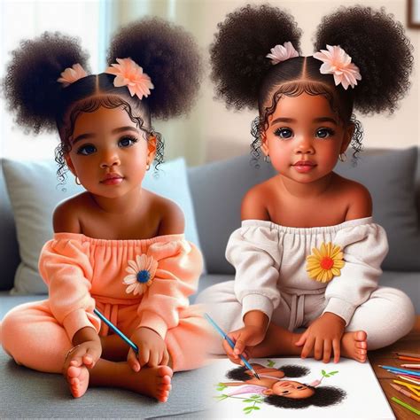 Cute Little Black Girl Digital Art Wall Art Printable Art Printable Downloads Digital