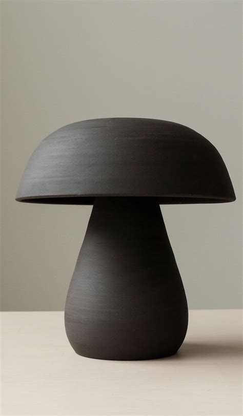 Nicholas Bijan Pourfard Dark Brown Mushroom Table Lamp Lamp Ceramic