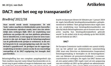 Bart Van Osch On Linkedin Dac7 Platforms Reporting Compliance