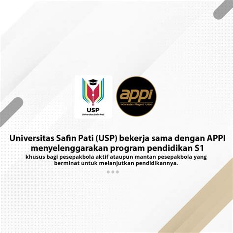 Kerjasama Pendidikan Untuk Pesepakbola Universitas Safin Pati Dan Appi