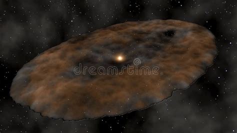 A Simulated Image Showing A Planetary Disc In Space Stock Illustration