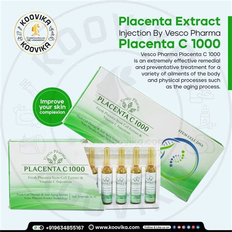 Placenta Extract Injection By Vesco Pharma Placenta C 1000 At ₹ 2300