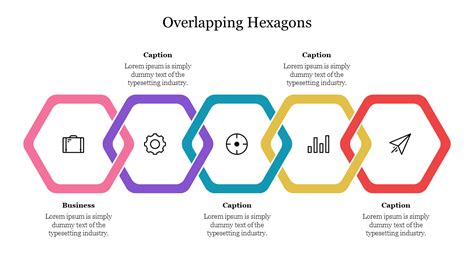 Stunning Overlapping Hexagons Powerpoint Presentation