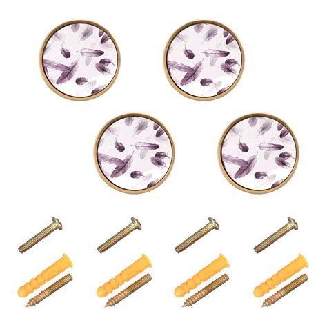 Bird Feathers Cabinet Knobs Kitchen Drawers Knobs Door Round Pulls Knob Handles Dresser Cupboard
