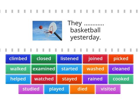 Entry 1 Simple Past Tense Regular Verbs Find The Match