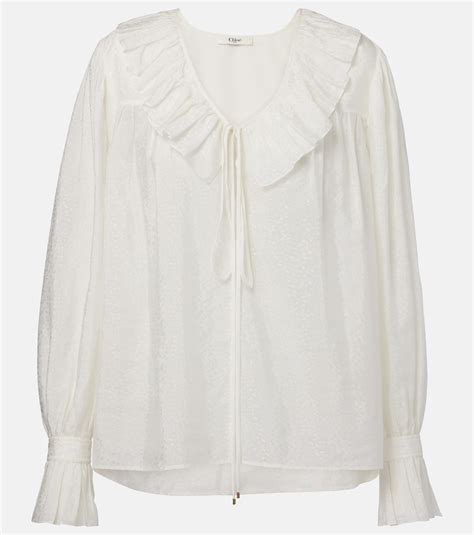 Ruffled Blouse In White Chloe Mytheresa