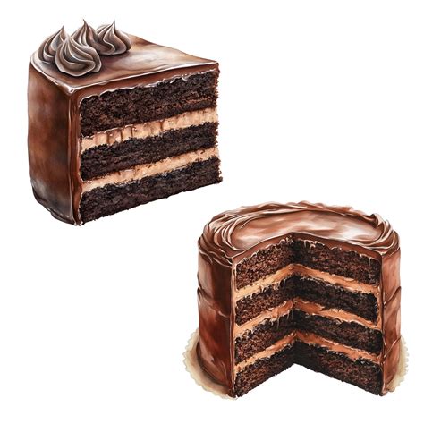 Cake Clipart Chocolate Cake Clip Art Pack Commercial Use Slice Of