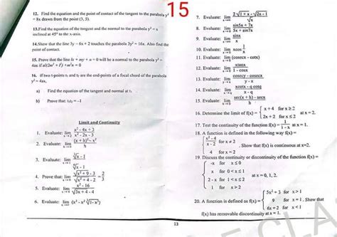 Class 11 Mathematics Important Questions Of All Chapters Note Library