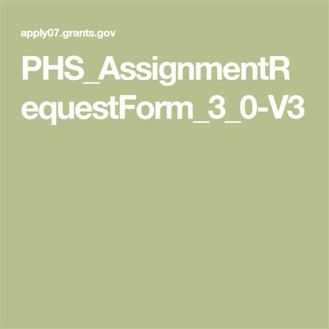 Phs Assignment Form 30 V3 Poster Design