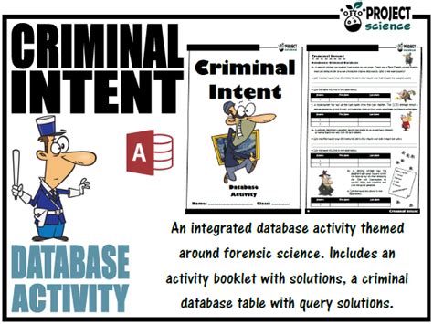 Criminal Intent Database Activity Teaching Resources