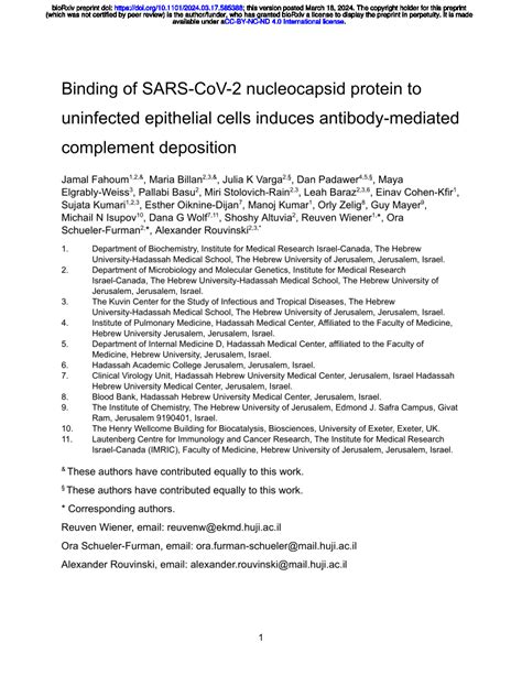 Pdf Binding Of Sars Cov 2 Nucleocapsid Protein To Uninfected