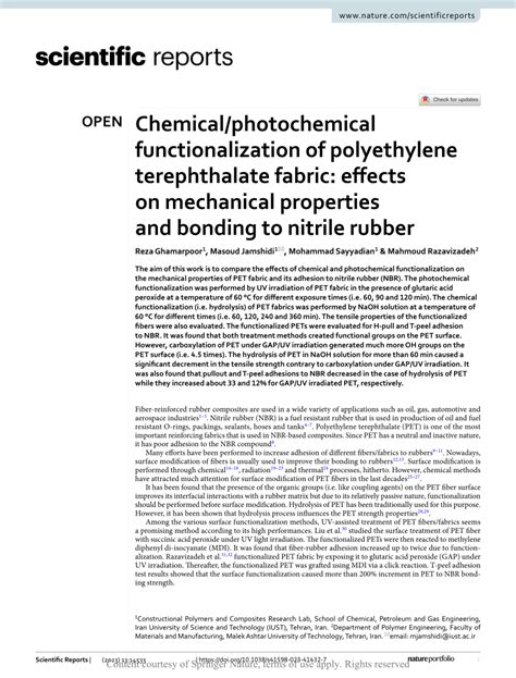 Pdf Chemicalphotochemical Functionalization Of Polyethylene
