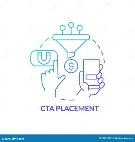 Cta Placement Blue Gradient Concept Icon Stock Vector Illustration Of Vector Conversion