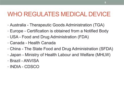 Fda Regulation For Medical Devices Pptx
