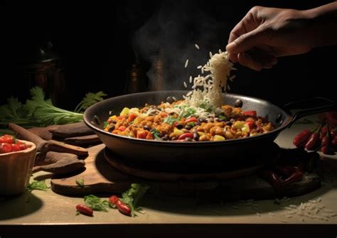 Premium Ai Image A Rice And Beans Cooking Class In Action