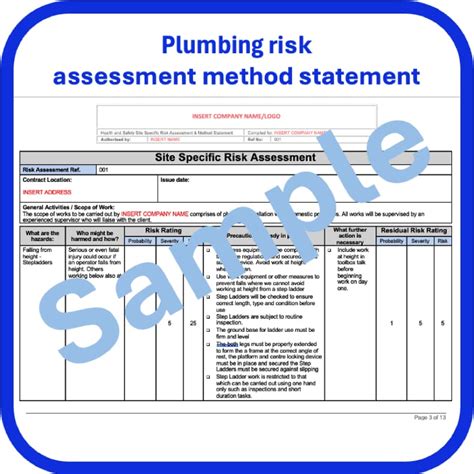 Plumbing Work Method Statement