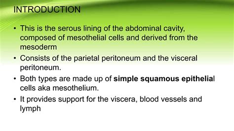 Copy Of Peritoneum And Peritoneal Cavity Pptx