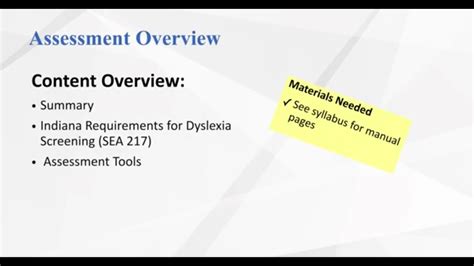 Assessment Overview Youtube