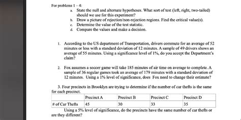 Solved A For Problems State The Null And Alternate Chegg