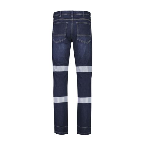 Zp907 Bio Motion Stretch Denim Work Jeans Straight Fit Reflective