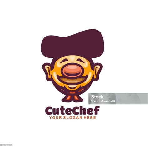 Cute Chef Vector Template Symbol Design Stock Illustration Download Image Now Abstract