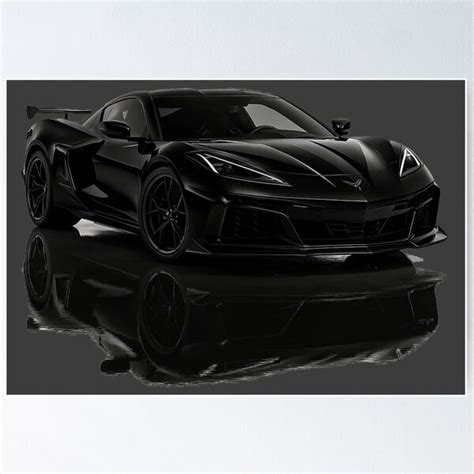 Blacked Out C8 Corvette Z06 Stealth Supercar Art With Reflective