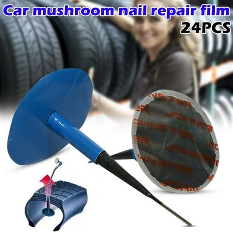 24pcsset Tyre Puncture Repair Wired 4mm Plug Patch Mushroom Car Van