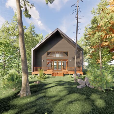 Modern Vacation Cabin Loft 30 X 30 Open Plan Cabin Design Blueprint
