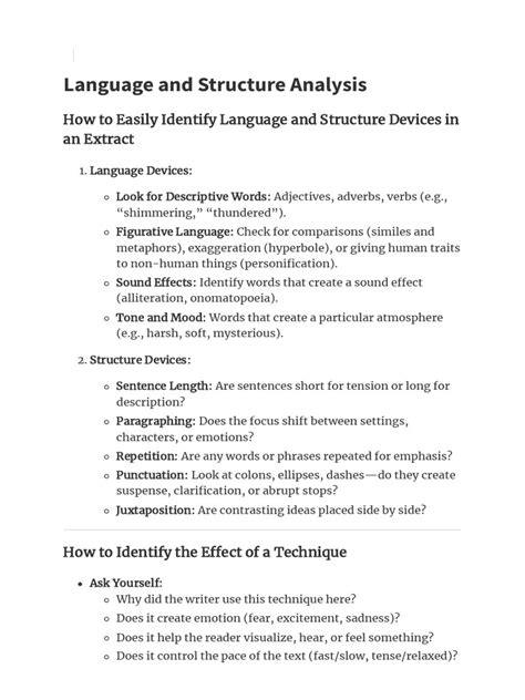 Language And Structure Analysis Pdf Ellipsis Word
