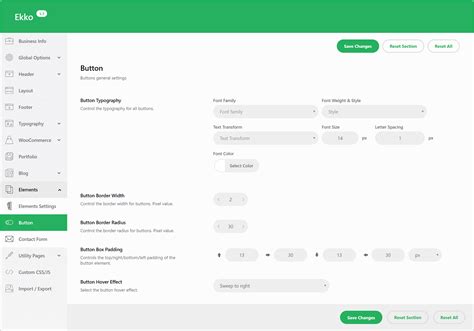 Elements Button Ekko Theme Documentation