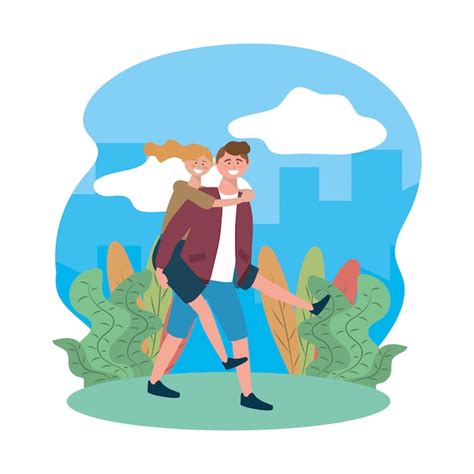Turista Menino E Menina No Parque Vetor Premium
