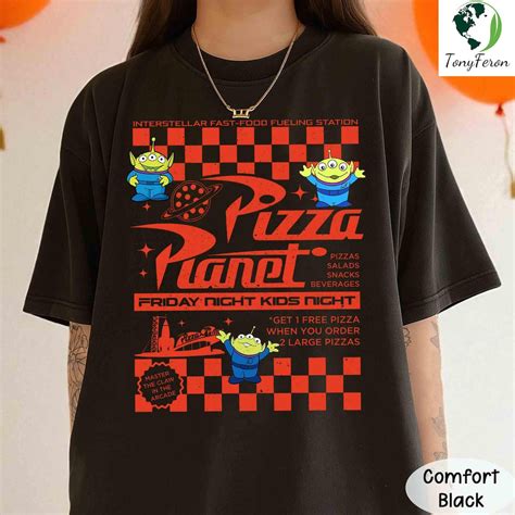 Pizza Planet Shirt Toy Story Alien Graphic Shirt Retro Pizza Planet