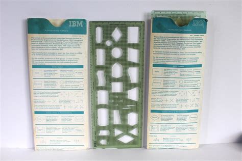 Vintage Ibm Flowcharting Template Marked Gx20 8020 1 Printed In Usa Old School Office Supply Etsy