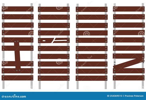 Train Track Set Of 4 Illustration Stock Illustration Illustration Of