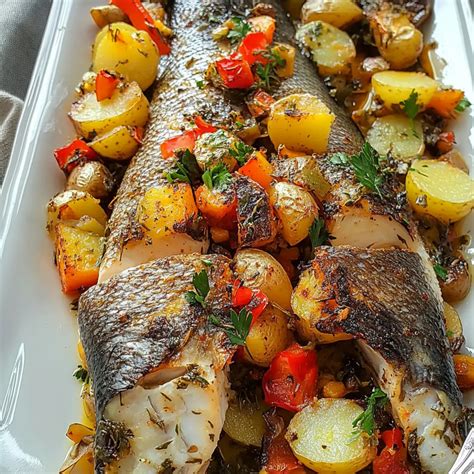 Easy Oven Baked Mediterranean Branzino With Delicious Veggies