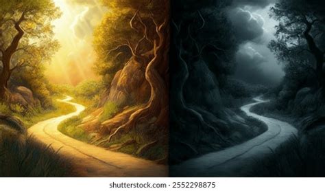 This Biblical Image Shows Two Paths Ai Generated Image 2552298875
